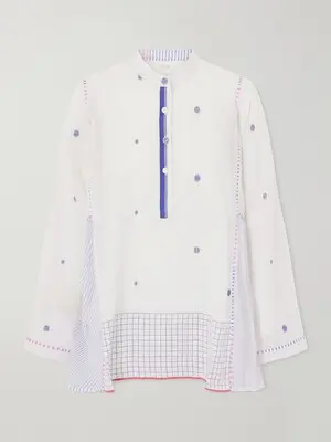 EKA Cosmos Handwoven Cotton-jamdani Blouse