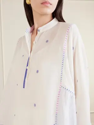 EKA Cosmos Handwoven Cotton-jamdani Blouse