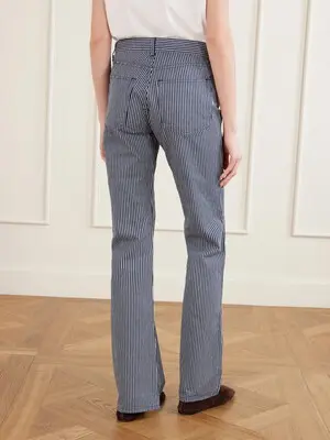 NILI LOTAN Celia Striped Straight-leg Jeans - Blue
