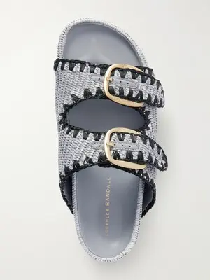 LOEFFLER RANDALL Nico Raffia Sandals - Blue
