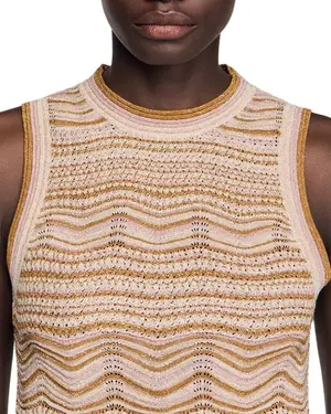 Sandro Raffaela Fancy Knit Maxi Dress
