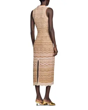 Sandro Raffaela Fancy Knit Maxi Dress
