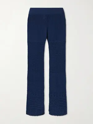 ERES Emblème Crocheted Cotton-blend Pants - Blue