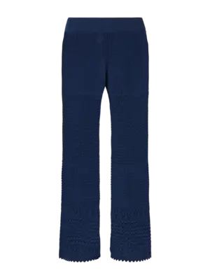 ERES Emblème Crocheted Cotton-blend Pants - Blue
