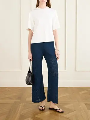 ERES Emblème Crocheted Cotton-blend Pants - Blue