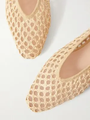 LOEFFLER RANDALL Emery Crocheted Raffia Ballet Flats - Neutrals