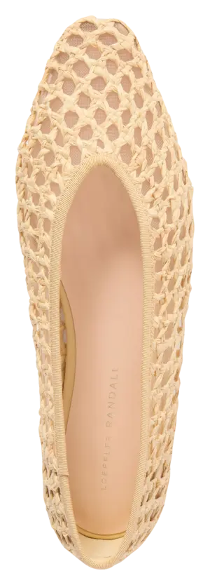 LOEFFLER RANDALL Emery Crocheted Raffia Ballet Flats - Neutrals