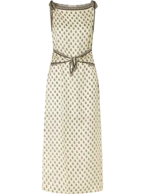 DÔEN Amorette Paisley-print Silk-blend Twill Midi Dress - Yellow