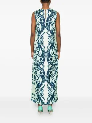 F.R.S FOR RESTLESS SLEEPERS Printed Silk Dress - Blue