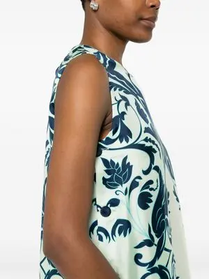 F.R.S FOR RESTLESS SLEEPERS Printed Silk Dress - Blue
