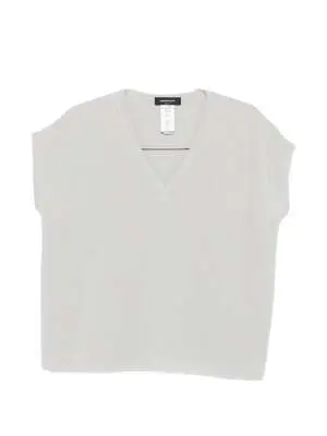 Fabiana Filippi Cotton V-neck Top - Grey