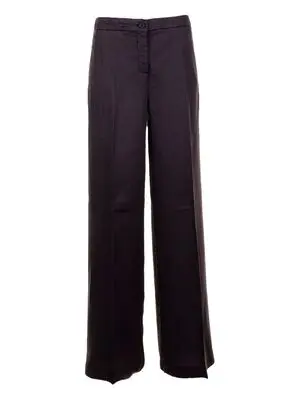 VIA MASINI 80 Linen Wide Leg Trousers
