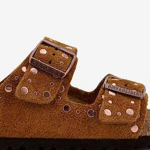 BIRKENSTOCK Arizona Rivet Suede Sandals - Brown