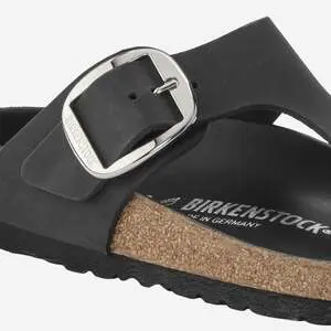 BIRKENSTOCK Gizeh Big Buckle Mules - Black