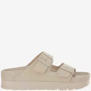 BIRKENSTOCK Arizona Pap Flex Leather Sandals - Beige