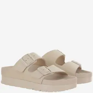 BIRKENSTOCK Arizona Pap Flex Leather Sandals - Beige
