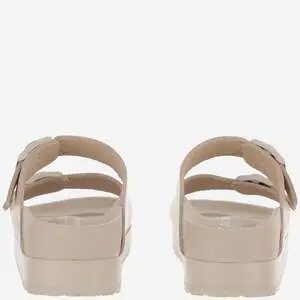 BIRKENSTOCK Arizona Pap Flex Leather Sandals - Beige