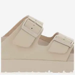 BIRKENSTOCK Arizona Pap Flex Leather Sandals - Beige