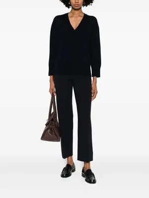 Max Mara Wool Blend Straight Leg Trousers - Blue