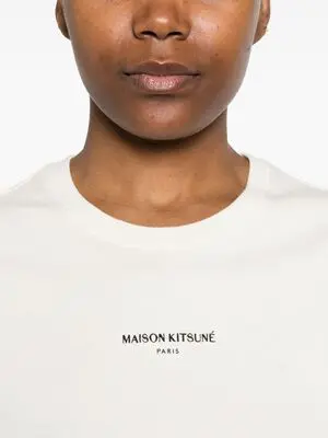 Maison Kitsuné Logo Cotton T-shirt - Beige