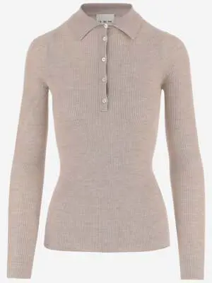 SA SU PHI Cashmere And Silk Knitted Polo Shirt - Beige