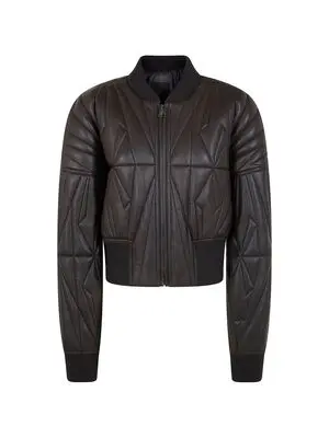 Moncler Leather Bomber Jacket