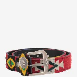 WAITZ Leather And Fabric Belt - Red