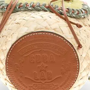 CUBA LAB Habanera Leather And Raffia Bag - Green