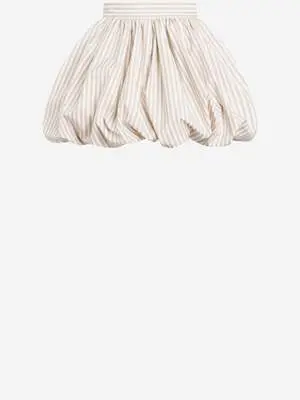 PATOU Cotton Bloomer Striped Skirt - Red