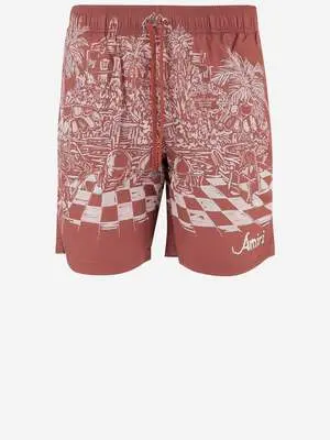Amiri Technical Fabric Swimsuit - Red