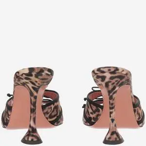 Amina Muaddi Eleonora Silk Sandals - Red