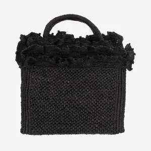 IBELIV Raffia Tote Bag - Black