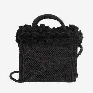 IBELIV Raffia Tote Bag - Black