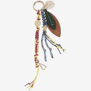 CUBA LAB Leather And Fabric Keyring - Red