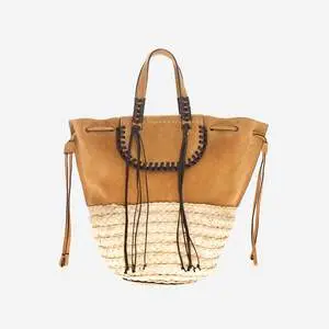 CUBA LAB Suede And Raffia Bolero Bag