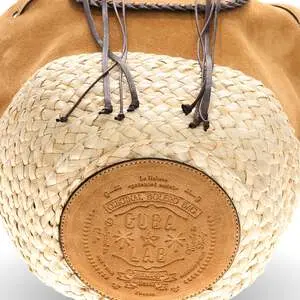 CUBA LAB Suede And Raffia Bolero Bag