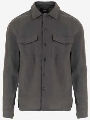Vince Linen Long-sleeved Shirt