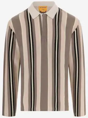 Guest In Residence Striped Cashmere Polo Shirt - Red