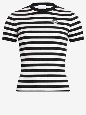PATOU Cotton T-shirt With Striped Pattern
