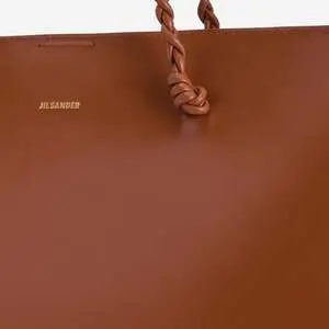 JIL SANDER Leather Tote Bag With Knotted Handles - Brown