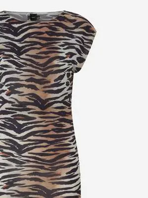 Pinko Animal Print Cotton-blend Sheath Dress - Red