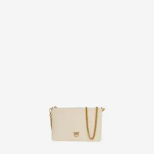 Pinko Clutch With Chain Shoulder Strap - White