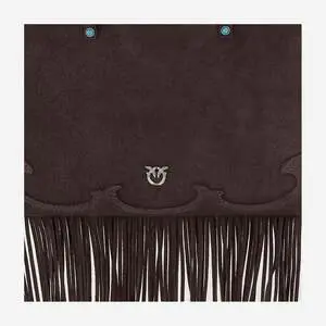 Pinko Suede Shopping Bag With Fringes
