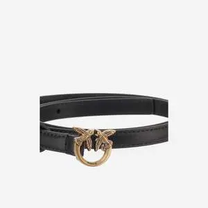 Pinko Leather Belt With Logo Buckle