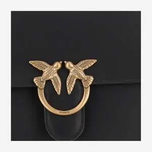 Pinko Leather Handbag With Love Birds Buckle