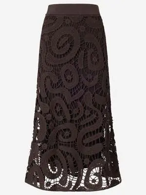 Pinko Geometric Crochet Midi Skirt