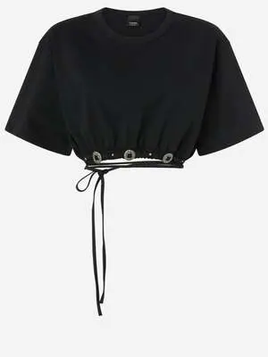 Pinko Cotton Top With Drawstring - Black