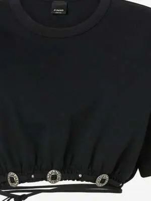 Pinko Cotton Top With Drawstring - Black