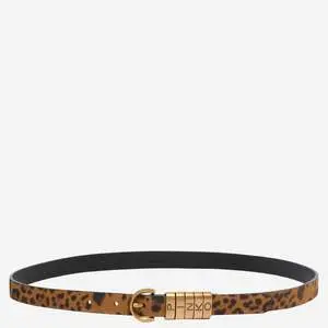 Pinko Suede Leather Belt With Logo - Red