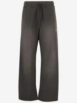 GOLDEN GOOSE Cotton Pants With Logo - Grey